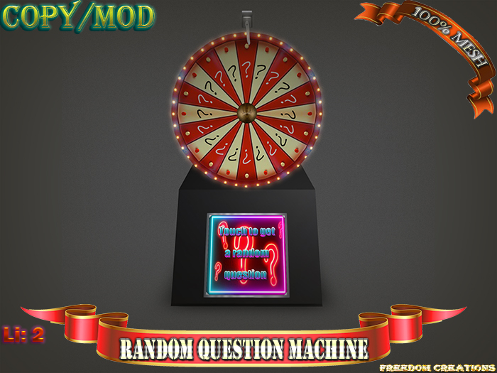 Second Life Marketplace - Random question machine-Freedom creations